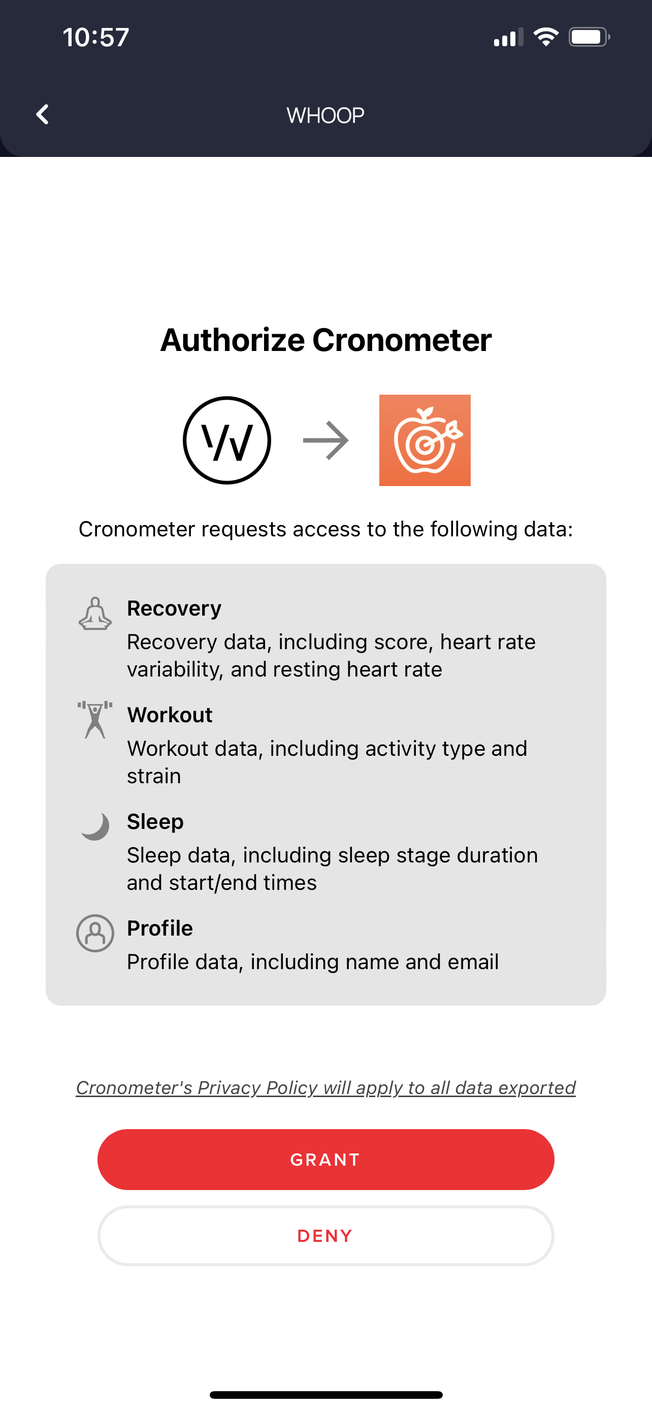 Cronometer Integration