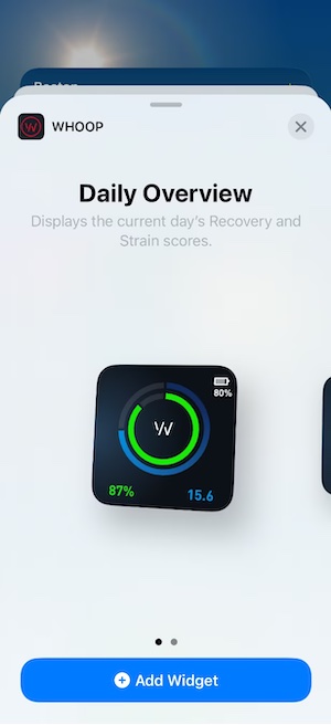 How to Add the WHOOP iOS Widget